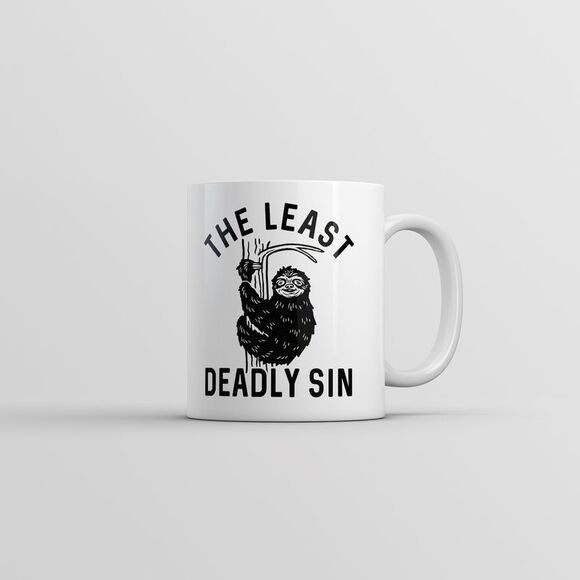 Crazy Dog T-Shirts | Dining | The Least Deadly Sin Mug Funny Lazy Sloth ...